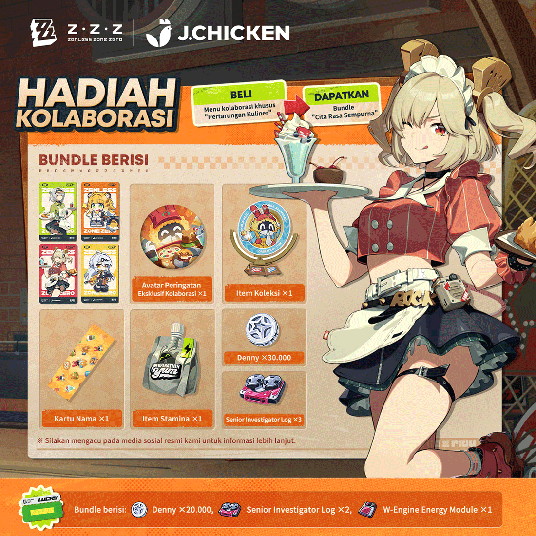 Zenless Zone Zero Gelar Event Kuliner Bareng J. Chicken di Indonesia